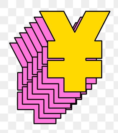 Yen sign transparent mutli layered | Free PNG Sticker - rawpixel