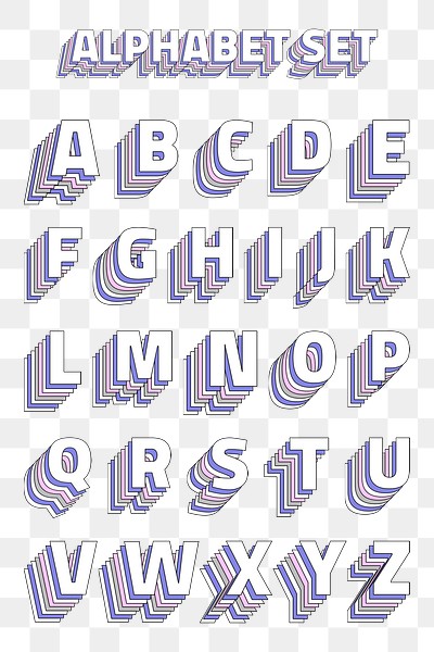 Alphabet png set pastel layered | Premium PNG - rawpixel