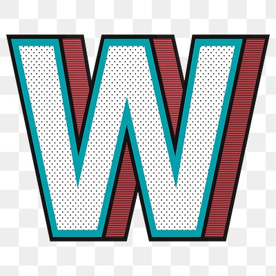 Letter W png 3d halftone | Premium PNG Sticker - rawpixel