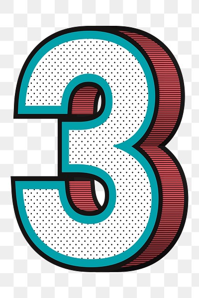 Number 3 png isometric halftone | Premium PNG Sticker - rawpixel