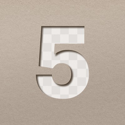 Five paper cut number png | Free PNG Sticker - rawpixel