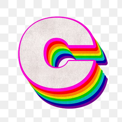 Png letter c rainbow typography | Premium PNG Sticker - rawpixel