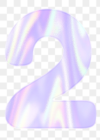 Pastel holographic number two png | Premium PNG Sticker - rawpixel