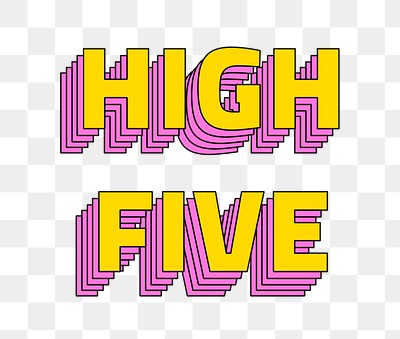 High five retro layered typography | Free Photo - rawpixel