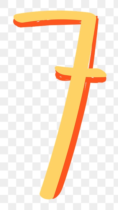 Number 7 doodle png typography | Premium PNG Sticker - rawpixel