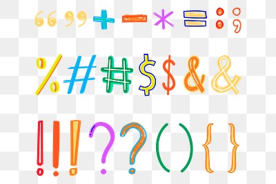 Punctuations and symbols doodle png | Premium PNG - rawpixel