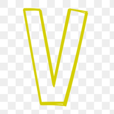 Letter V hand drawn png | Premium PNG Sticker - rawpixel
