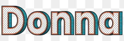 Donna name dotted pattern font | Premium PNG Sticker - rawpixel
