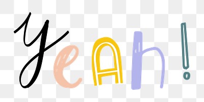 Yeah! text doodle hand drawn | Premium PNG Sticker - rawpixel