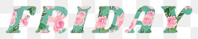 Friday word png retro floral | Premium PNG Sticker - rawpixel