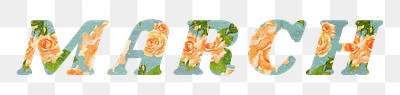 March png floral pattern font | Premium PNG Sticker - rawpixel