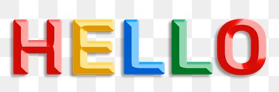 Hello word png bevel font | Premium PNG Sticker - rawpixel