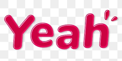 Jelly glossy bold yeah png | Premium PNG Sticker - rawpixel