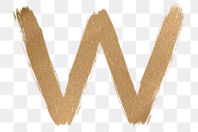 Painted gold w letter png | Premium PNG Sticker - rawpixel