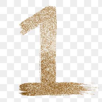 Transparent glitter number 1 gold | Premium PNG Sticker - rawpixel