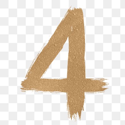 Transparent gold number 4 brushed | Premium PNG Sticker - rawpixel