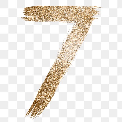 Transparent glitter number 7 gold | Premium PNG Sticker - rawpixel