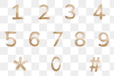 Painted gold number png font | Free PNG - rawpixel