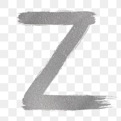 Transparent letter z silver brush | Free PNG Sticker - rawpixel