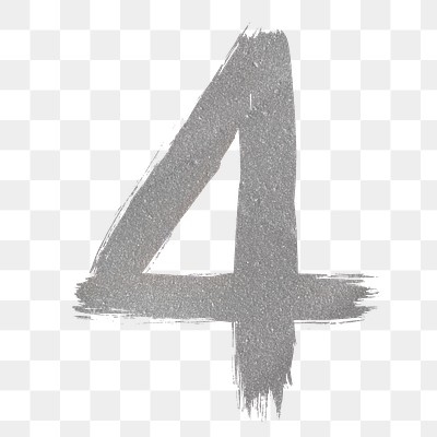 Number 4 brush stroke png | Premium PNG Sticker - rawpixel