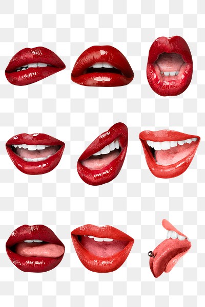 Red lips expression stickers vector | Premium Vector - rawpixel