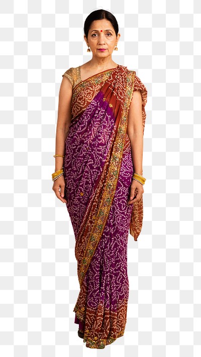 Indian woman traditional saree mockup | Premium PNG Sticker - rawpixel