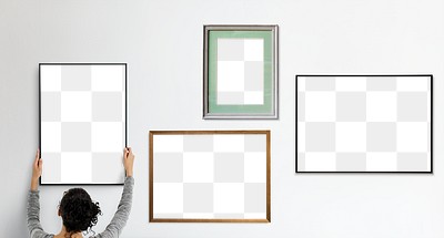 Photo frames white wall transparent | Premium PNG - rawpixel