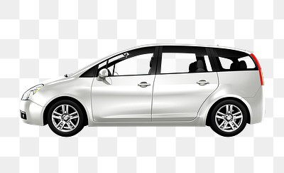 Side view white minivan 3D | Premium PNG Sticker - rawpixel