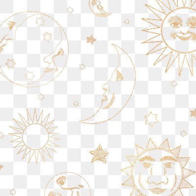 Gold celestial sun moon stars | Premium PNG - rawpixel