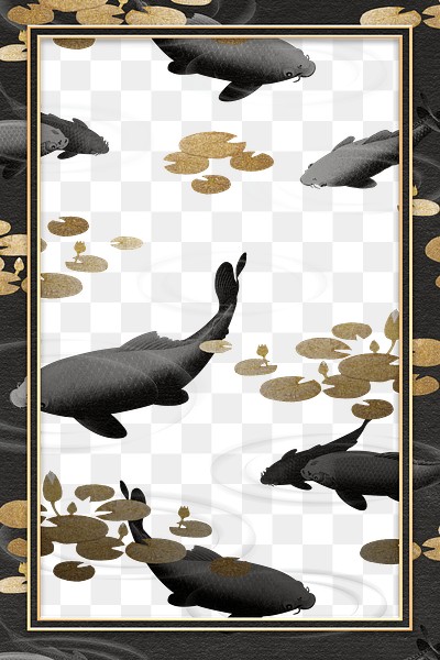 Golden koi fish frame design | Premium PNG - rawpixel