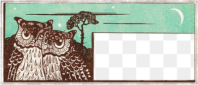Vintage owl frame png, remix | Free PNG Sticker - rawpixel
