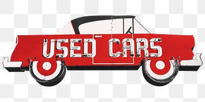 Png red used cars sign, | Premium PNG Sticker - rawpixel
