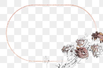 Rose gold oval frame flower | Premium PNG - rawpixel