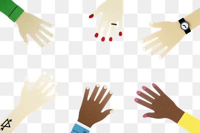 Paper craft hands frame design | Premium PNG - rawpixel