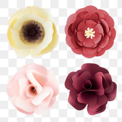 Papercraft flower png set | Premium PNG - rawpixel