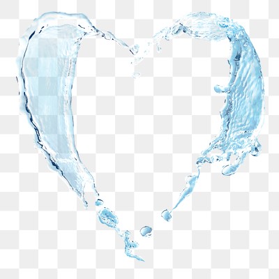 Heart water png, splashing sticker | Premium PNG - rawpixel