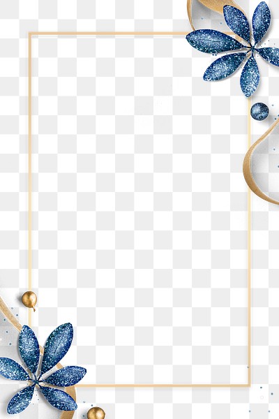 Glittery blue leaves rectangle frame | Premium PNG - rawpixel