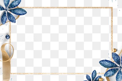 Glittery blue leaves rectangle frame | Premium PNG - rawpixel