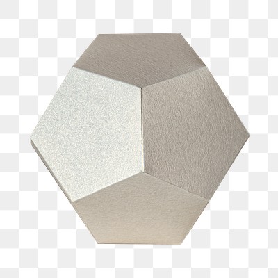 3D silver pentagon paper craft | Free PNG Sticker - rawpixel