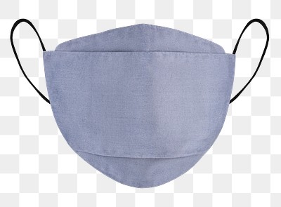 Light purplish-blue fabric face mask | Free PNG Sticker - rawpixel