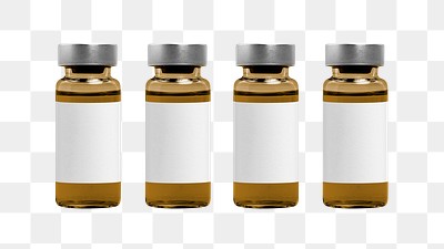 Four png injection bottles mockups | Free PNG Sticker - rawpixel