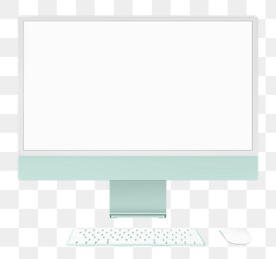 Green computer png mockup with white | Premium PNG Sticker - rawpixel