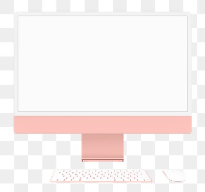 Pink computer png mockup with white | Free PNG Sticker - rawpixel