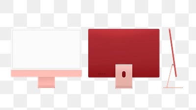 Pink computer png mockup with white | Free PNG Sticker - rawpixel