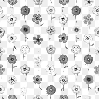 Flower black seamless pattern, botanical | Free Photo Illustration ...