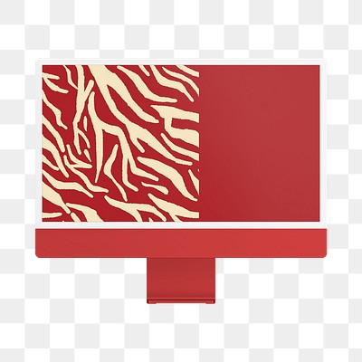Red computer png screen, Chinese | Premium PNG Sticker - rawpixel