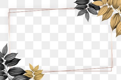 Rectangle copper frame foliage pattern | Premium PNG - rawpixel