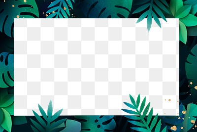 Green leaf patterned frame design | Premium PNG - rawpixel