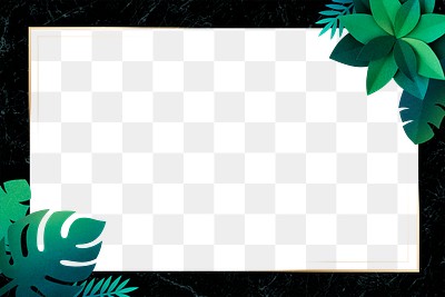 Green leaf patterned frame design | Premium PNG - rawpixel