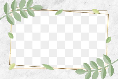 Leafy rectangle golden frame design | Premium PNG - rawpixel